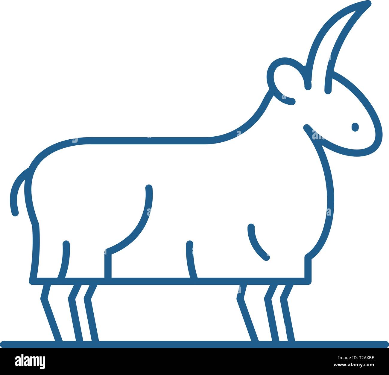 Goat line icon concept. Goat flat vector symbol, sign, outline ...
