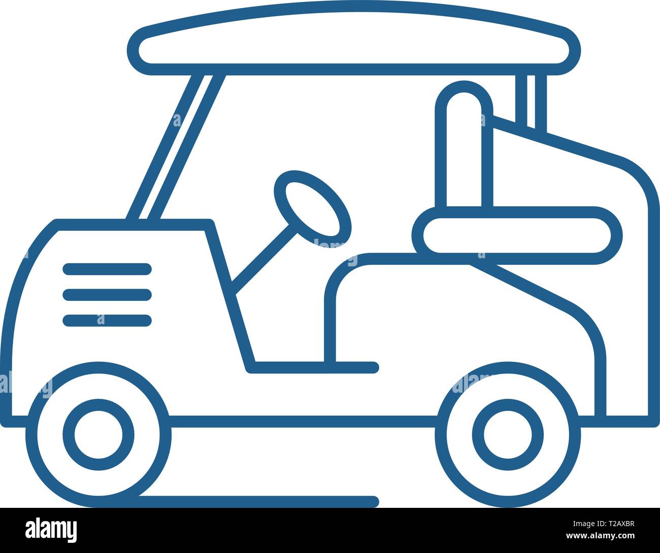 Golf car line icon concept. Golf car flat vector symbol, sign, outline ...