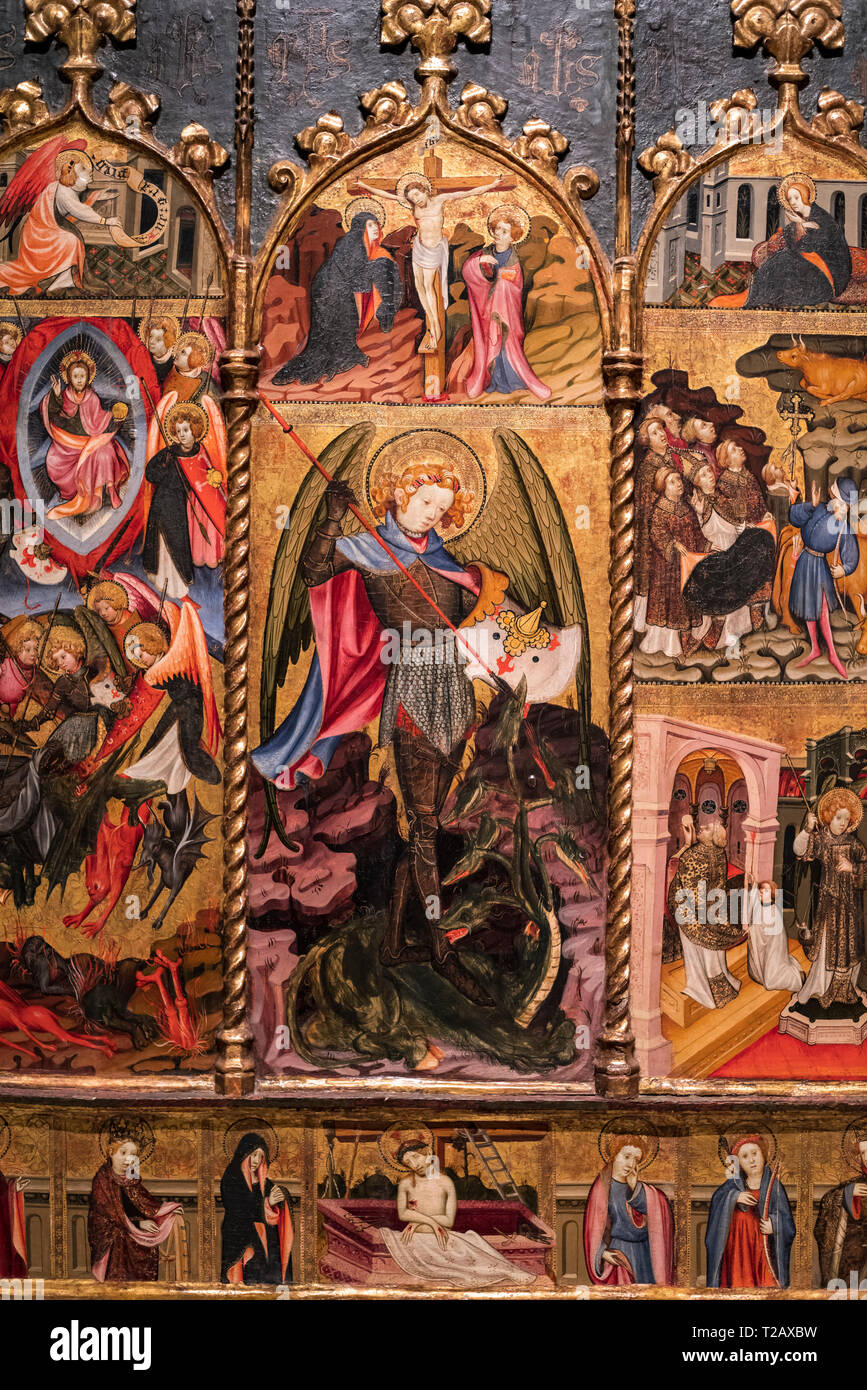 Gothic medieval art in the National Art Museum of Catalonia,Barcelona ...