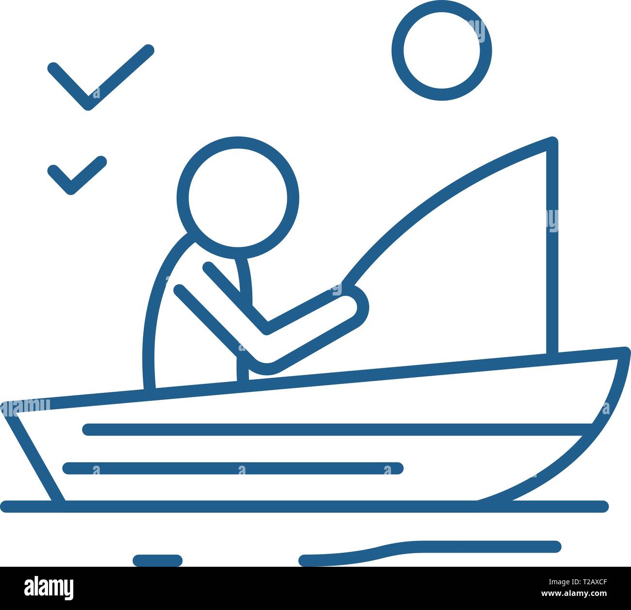 Good fishing line icon concept. Good fishing flat vector symbol, sign ...
