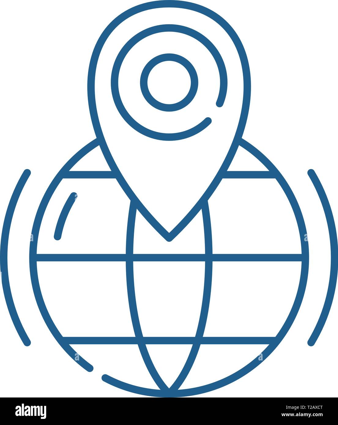 Gps line icon concept. Gps flat vector symbol, sign, outline ...