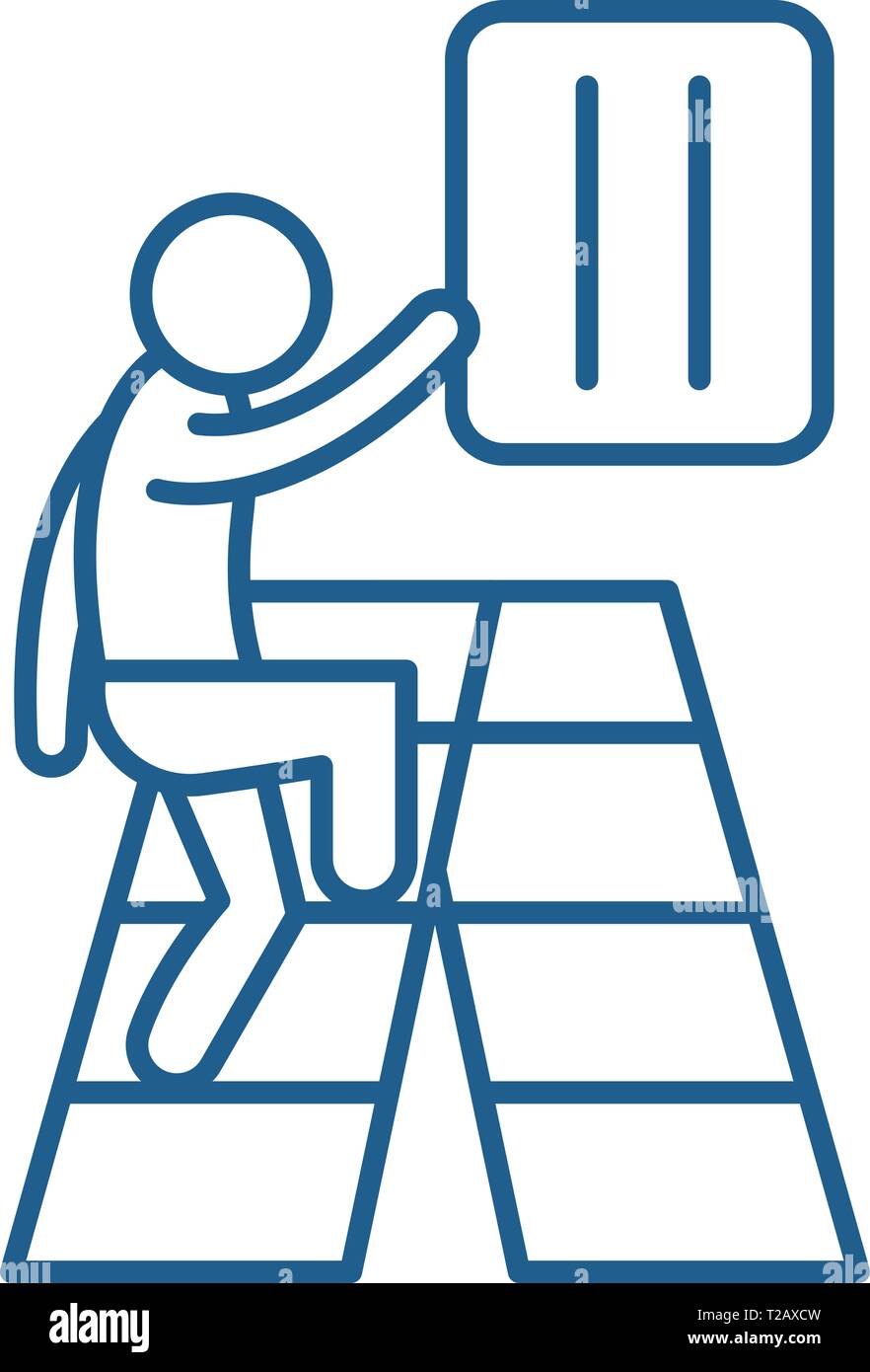 Gradual development line icon concept. Gradual development flat vector ... Gradual development line icon concept. Gradual development flat vector ...