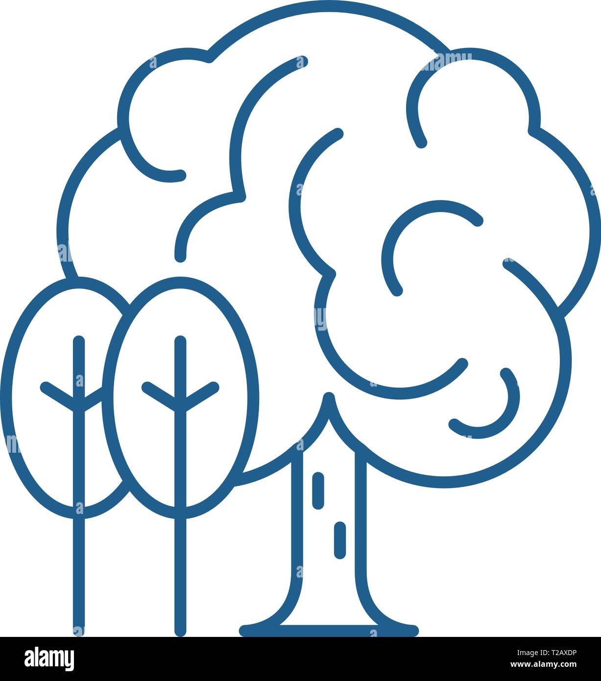 Grove line icon concept. Grove flat vector symbol, sign, outline ...