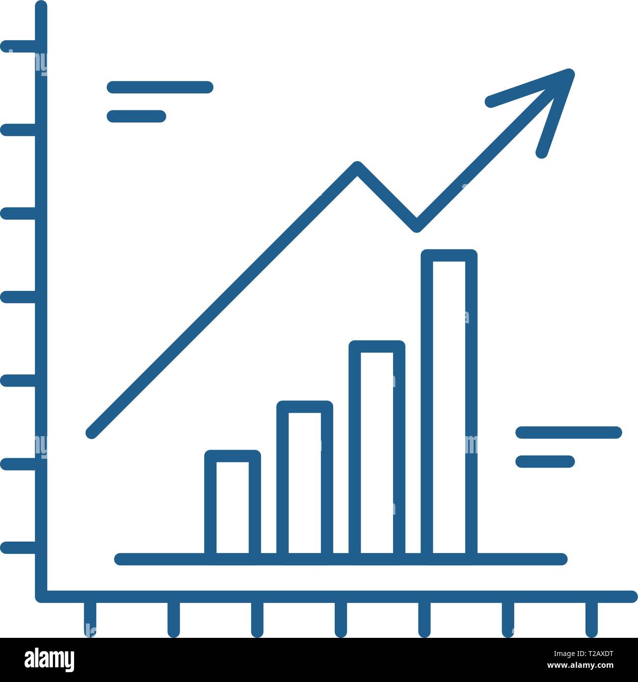Growth chart line icon concept. Growth chart flat vector symbol, sign ...