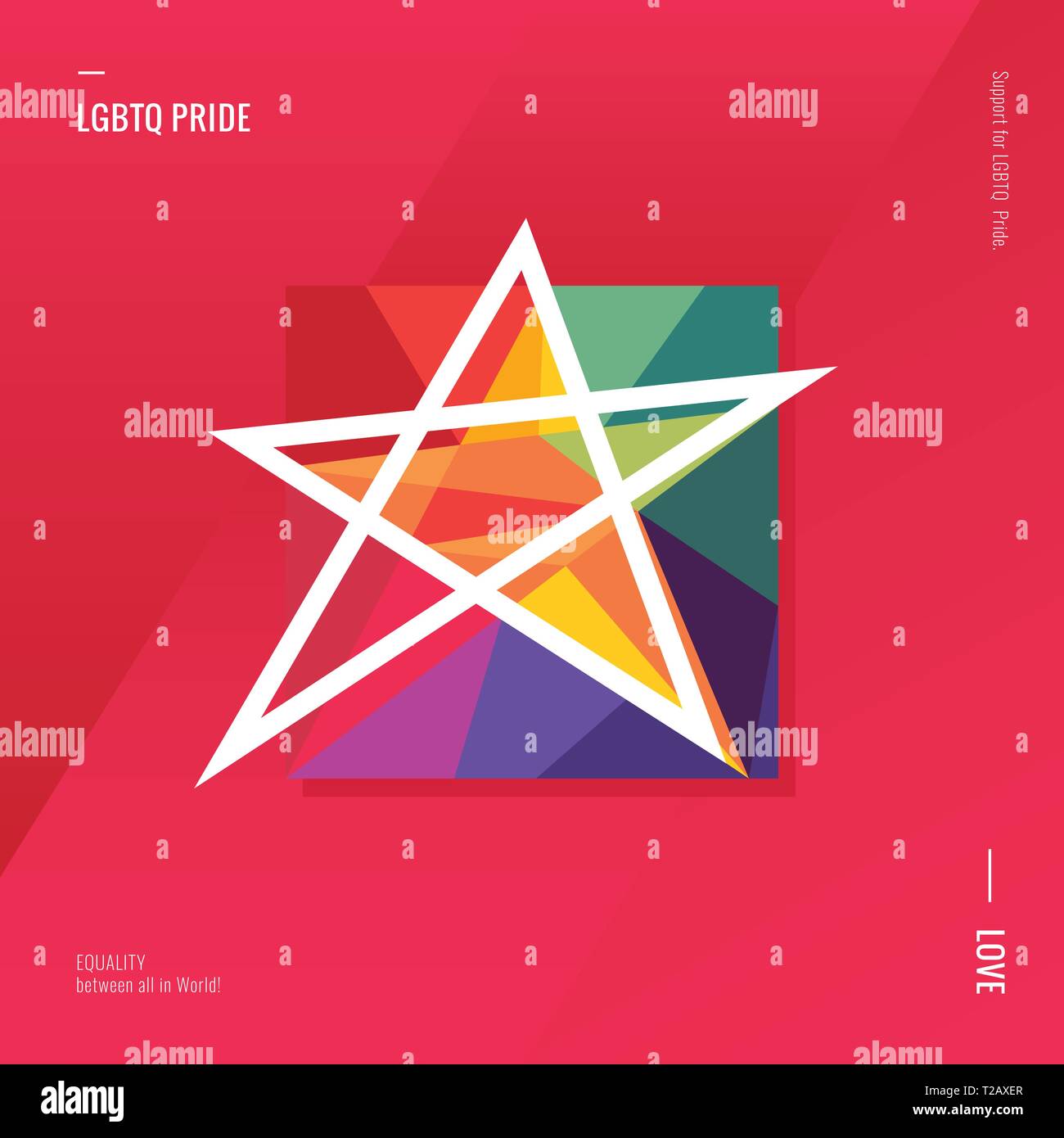 LGBT pride concept. Support for LGBTQ pride. Colorful Star. Rainbow ...