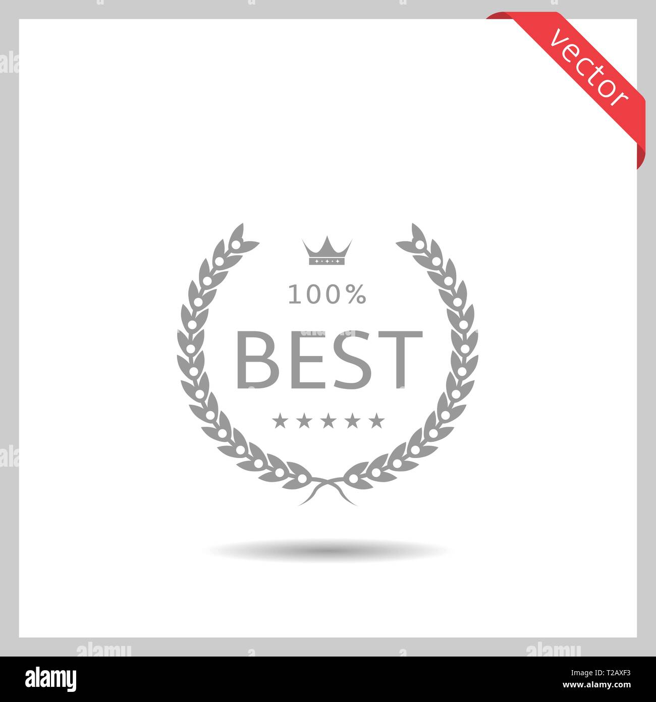Best symbol icon. Laurel wreath label badge isolated, Vector ...