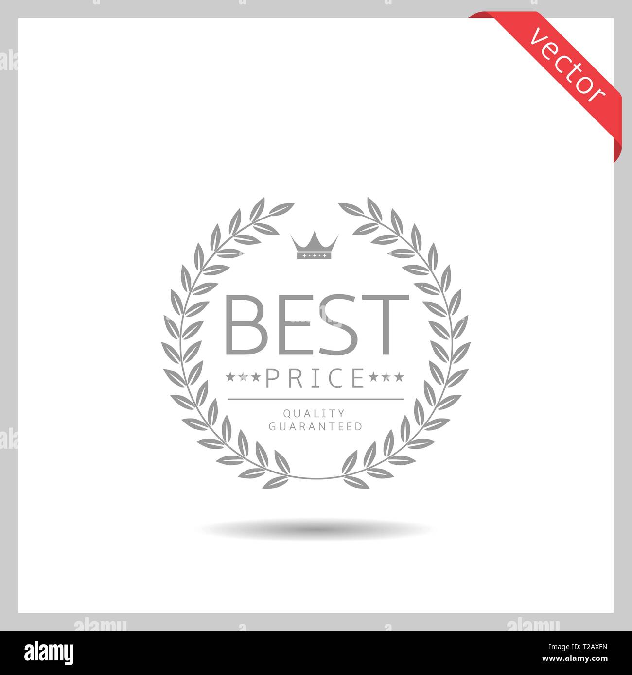 Best price icon. Laurel wreath label badge isolated, Vector ...
