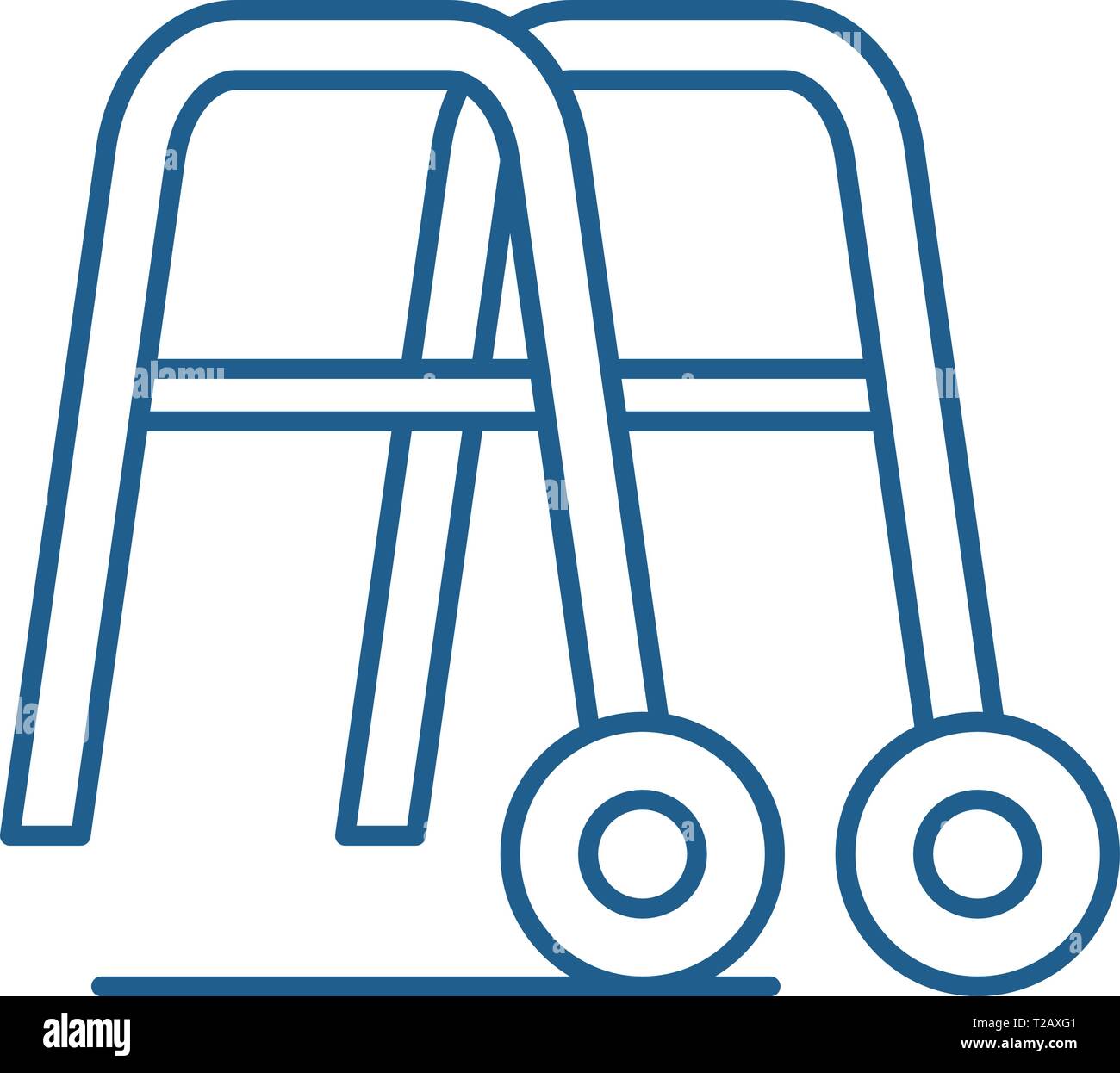 Handrails for walking line icon concept. Handrails for walking flat ...