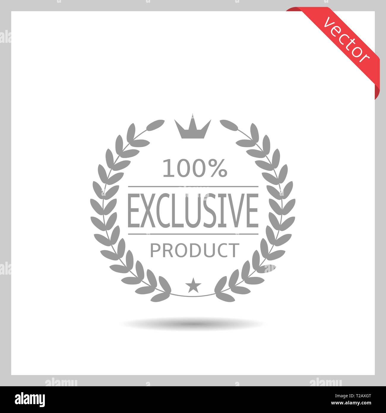 Exclusive product icon. Laurel wreath label badge isolated, Vector ...