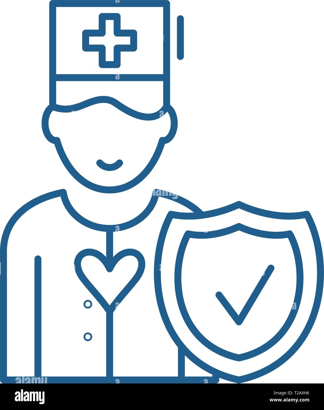 Health insurance line icon concept. Health insurance flat vector symbol ...