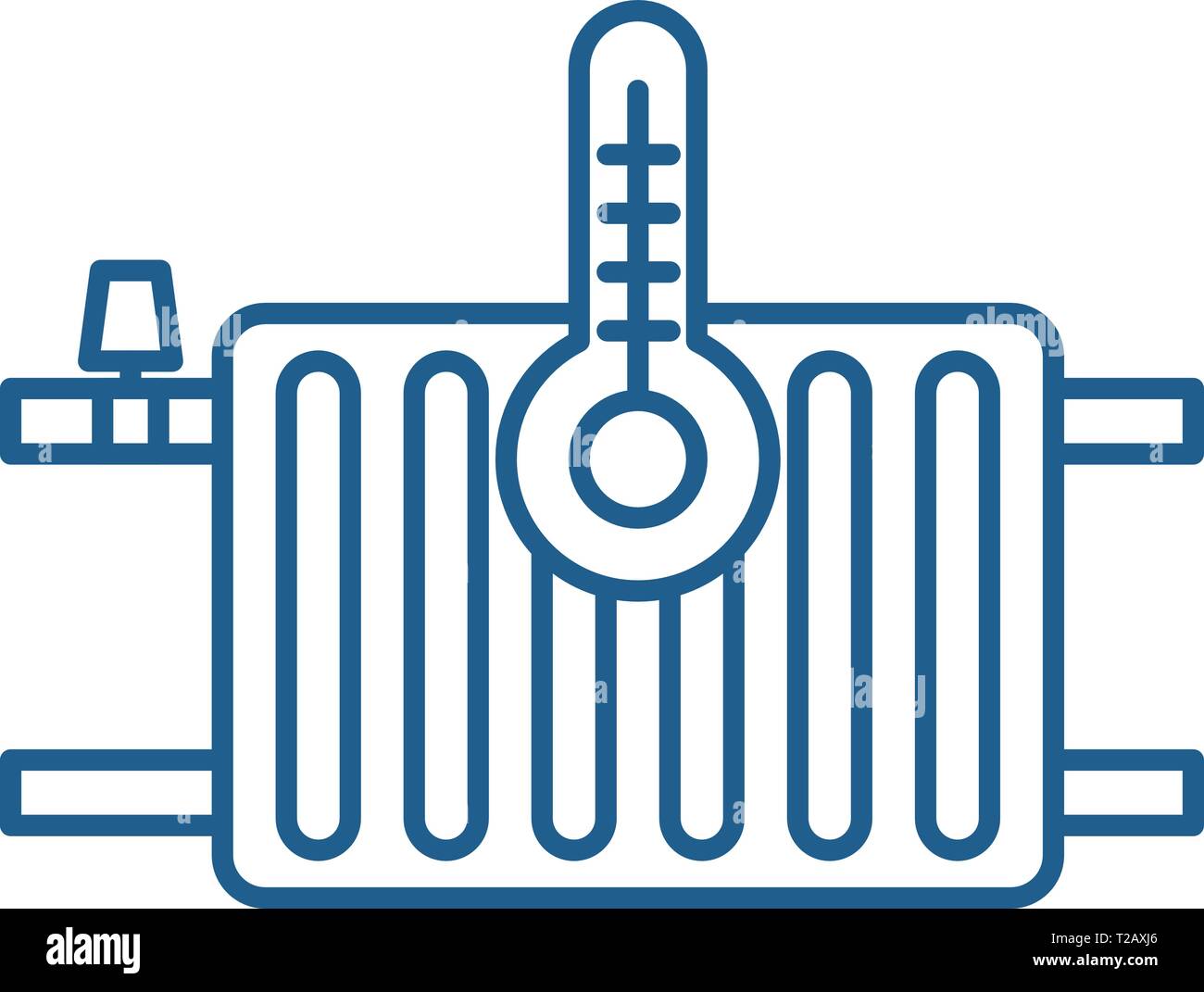 Heating radiators line icon concept. Heating radiators flat vector ...