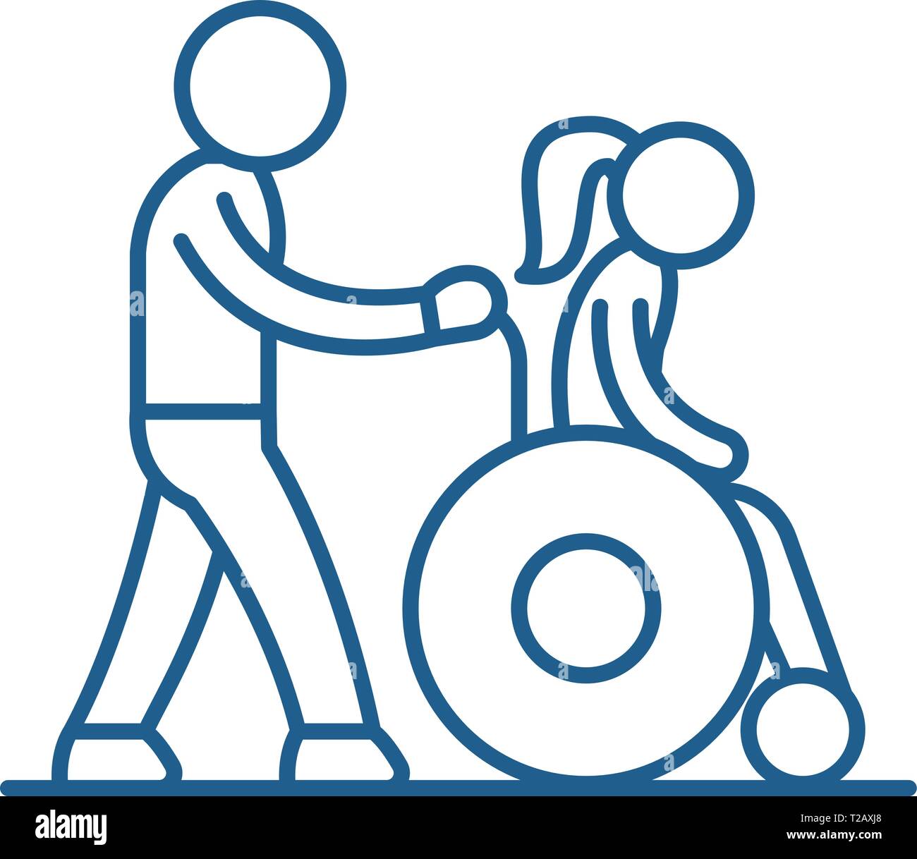 Help close line icon concept. Help close flat vector symbol, sign ...