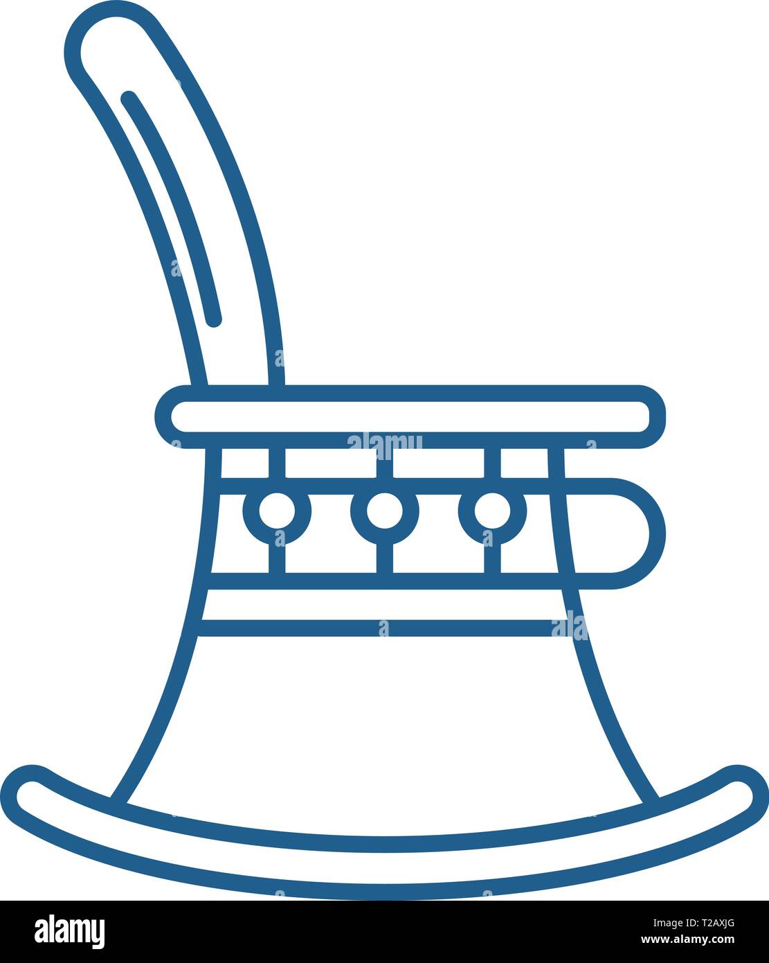 High chair line icon concept. High chair flat vector symbol, sign ...