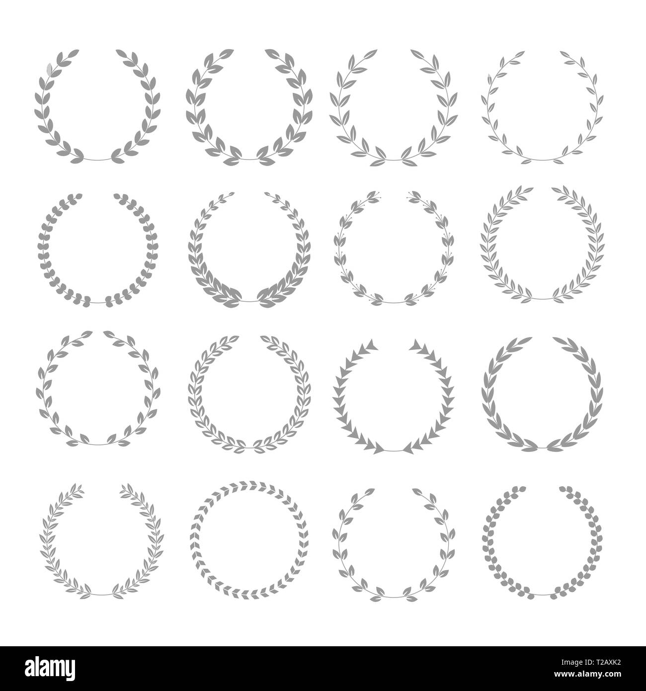 Laurel wreath label badge set isolated, Vector illustration Stock ...