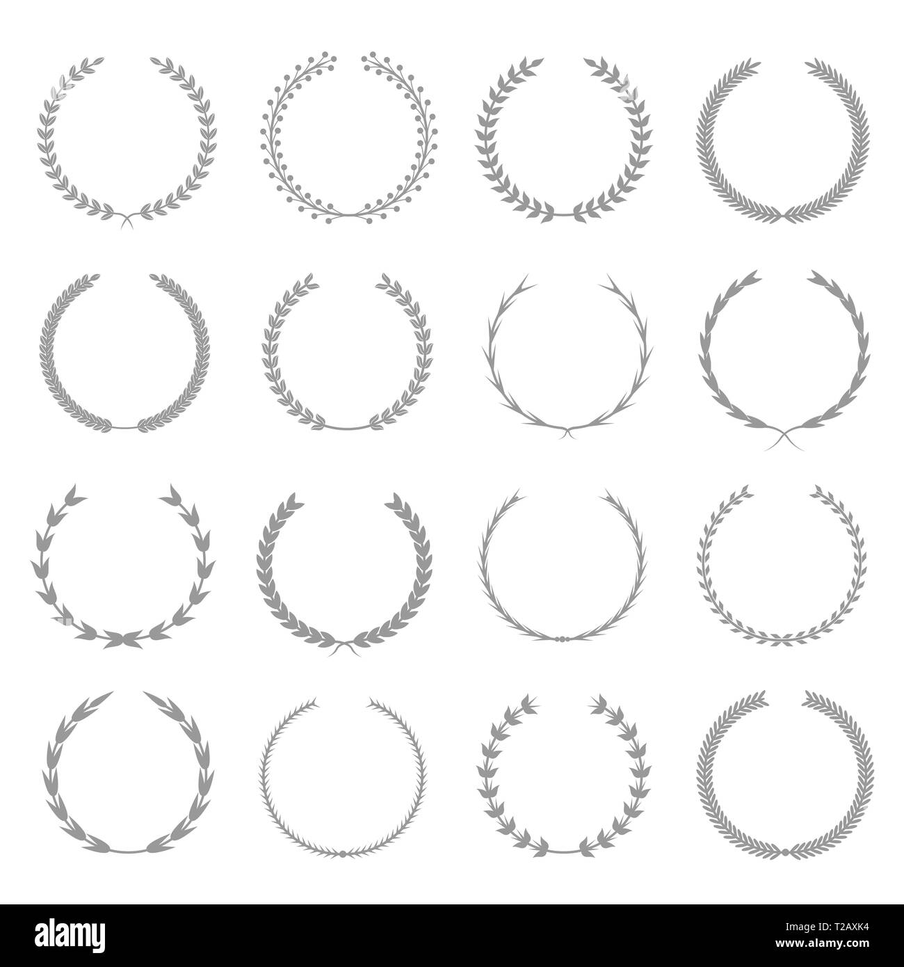 Laurel wreath label badge set isolated, Vector illustration Stock ...