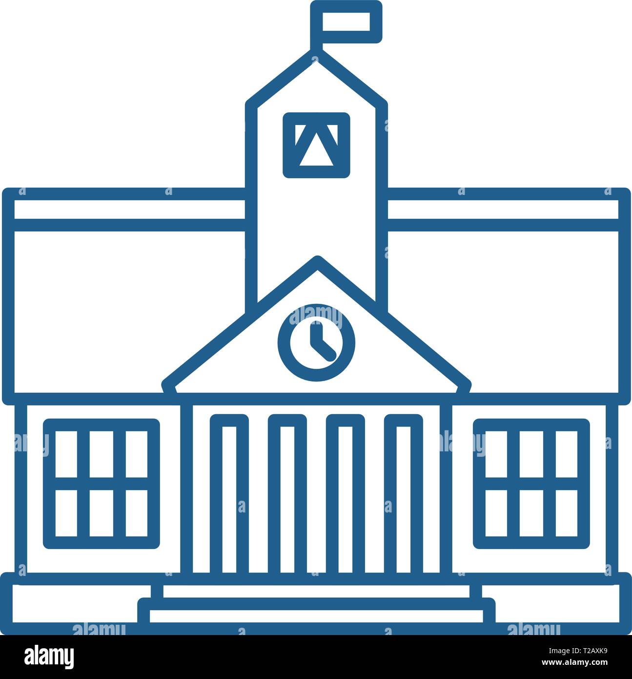 Higher education line icon concept. Higher education flat vector symbol ...