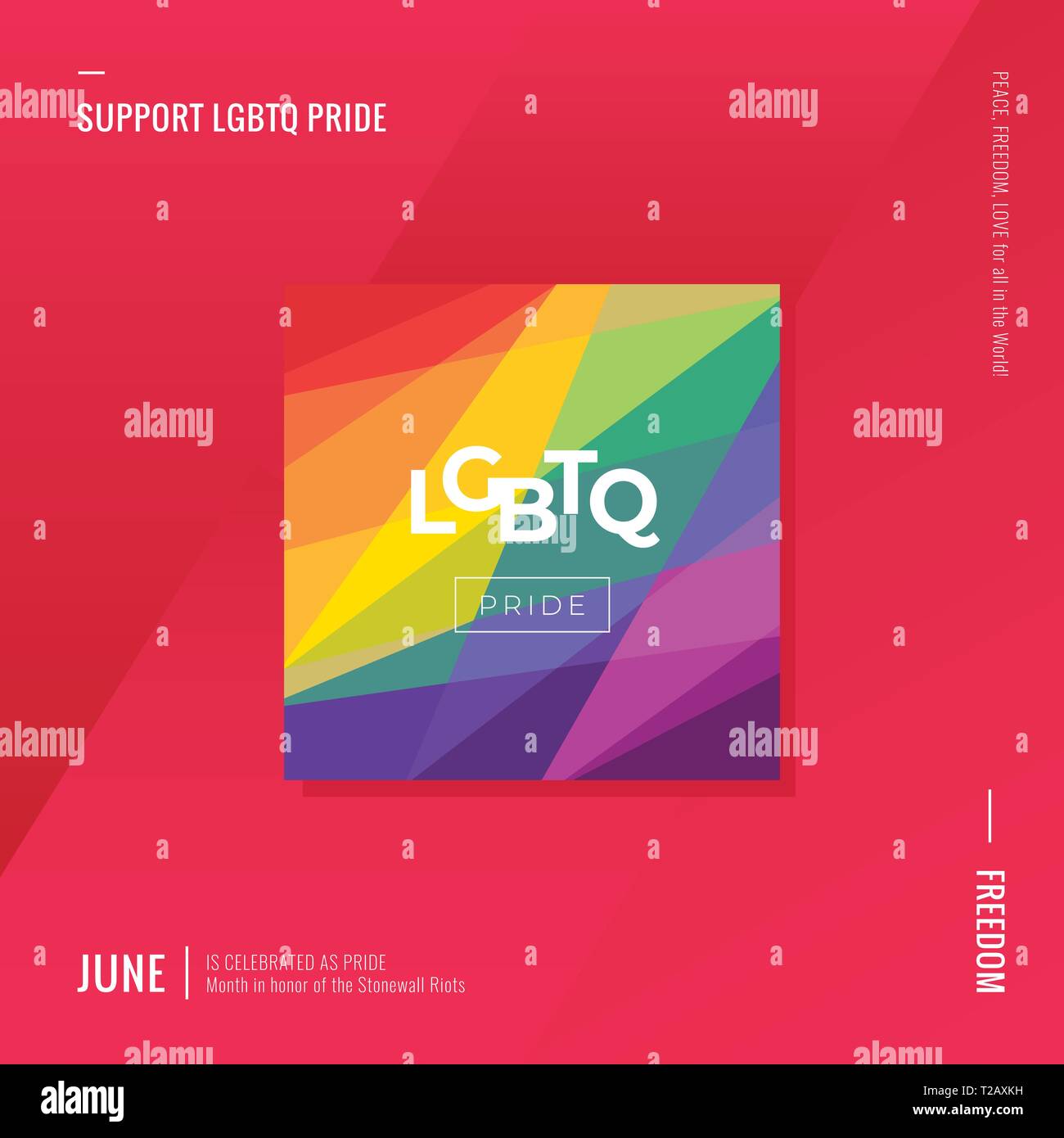 Support LGBT Pride. Rainbow abstract. Freedom. Love. Vector. Template ...
