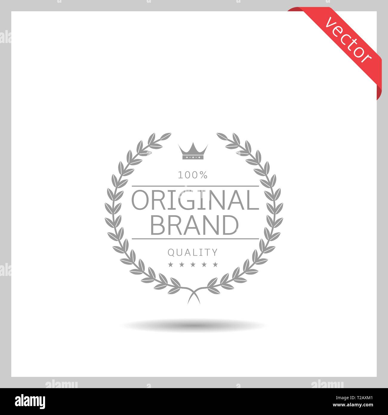 Original brand icon. Laurel wreath label badge isolated, Vector ...