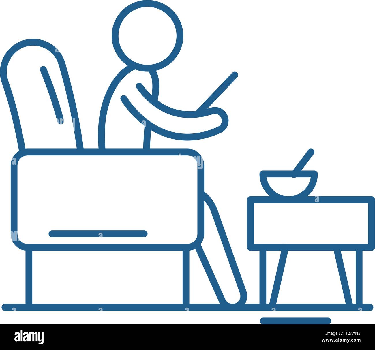 Home comfort line icon concept. Home comfort flat vector symbol, sign ...