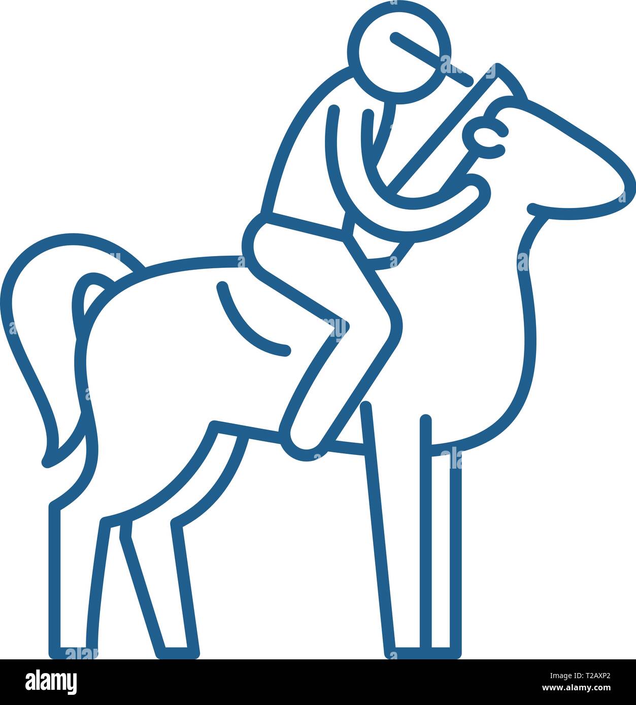 Horseback riding line icon concept. Horseback riding flat vector symbol ...