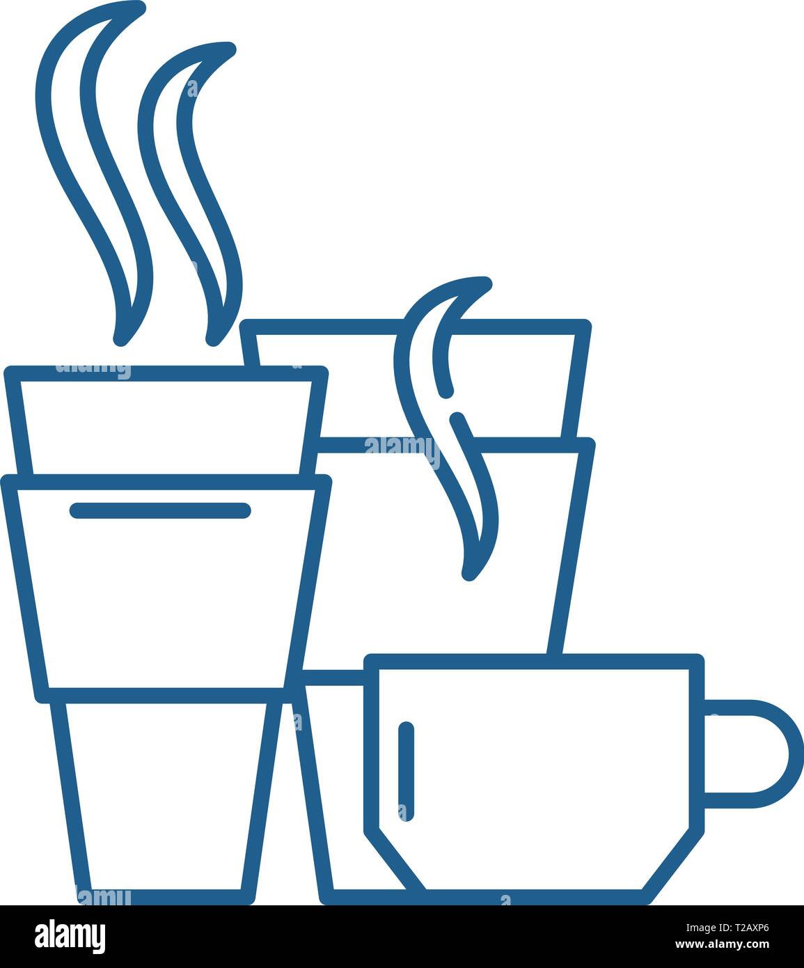 Hot drinks line icon concept. Hot drinks flat vector symbol, sign ...