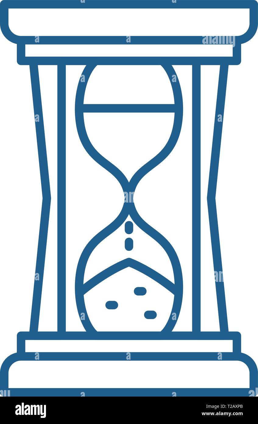 Hourglass sign line icon concept. Hourglass sign flat vector symbol ...