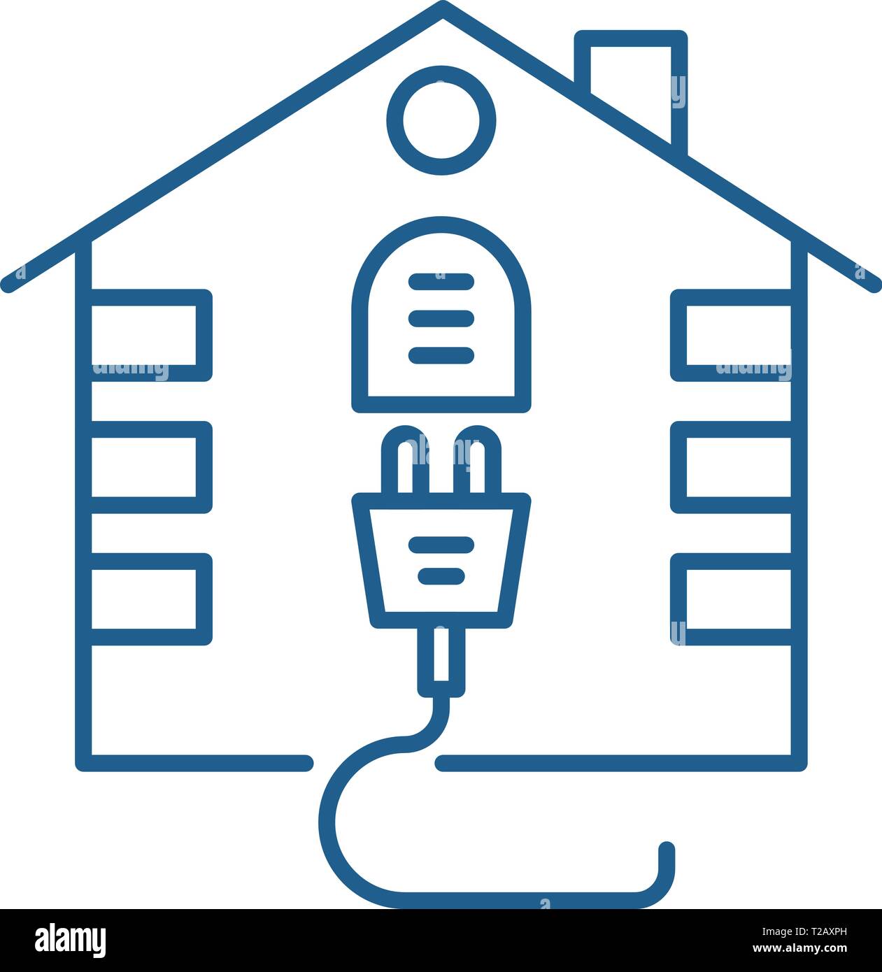 House electrical system line icon concept. House electrical system flat ...