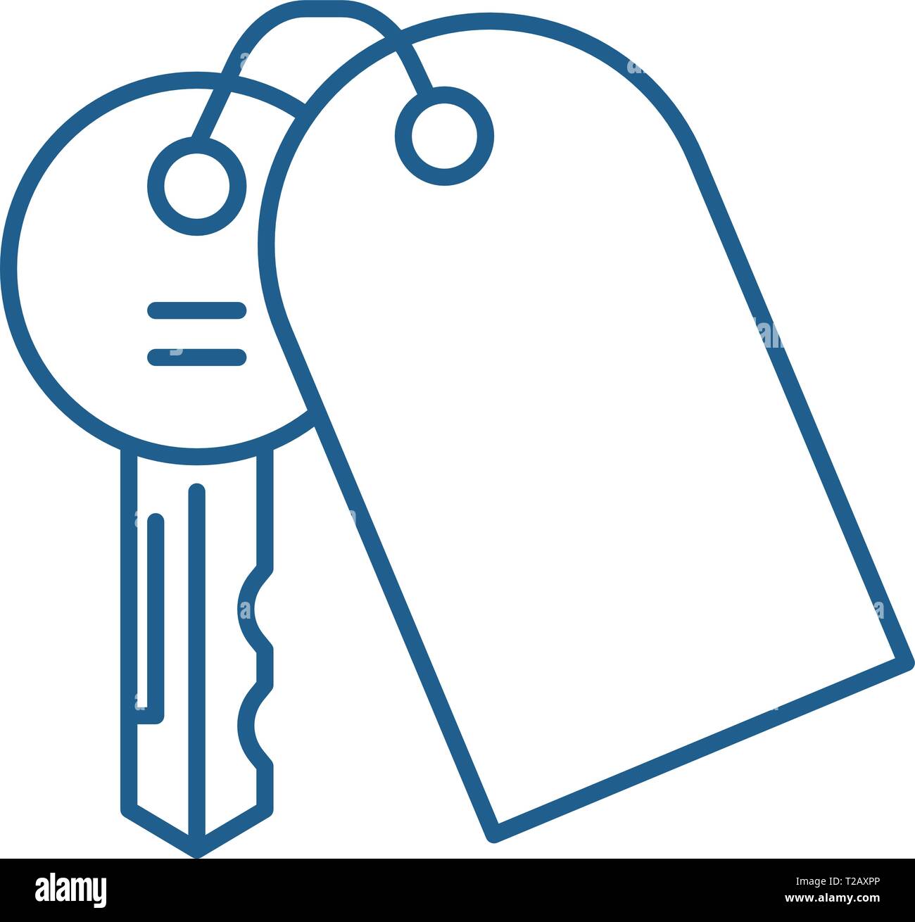 House keys line icon concept. House keys flat vector symbol, sign ...