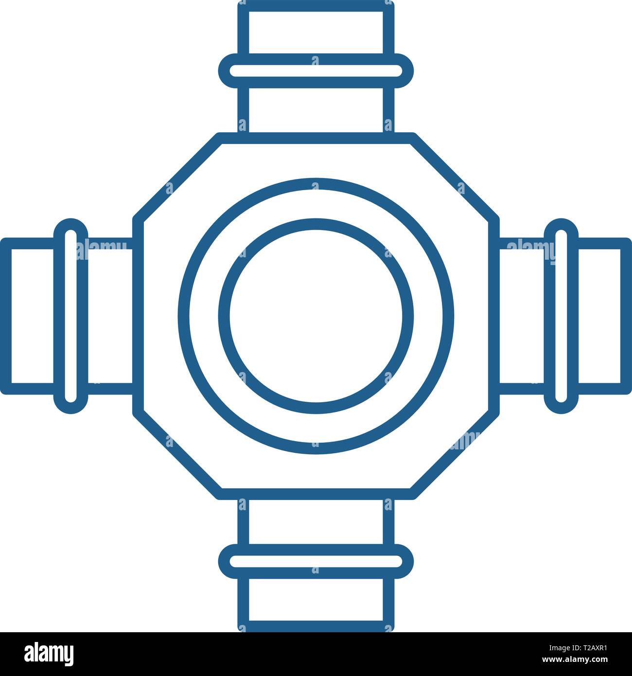 Hub line icon concept. Hub flat vector symbol, sign, outline ...