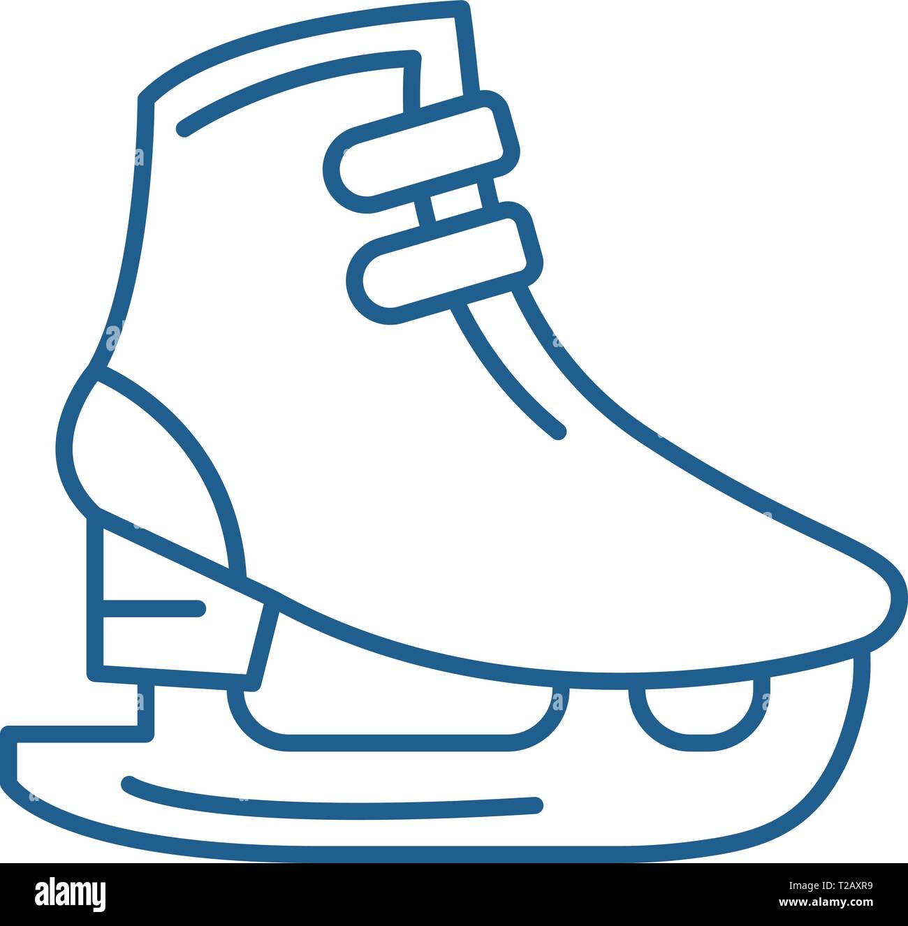 Ice skates line icon concept. Ice skates flat vector symbol, sign ...