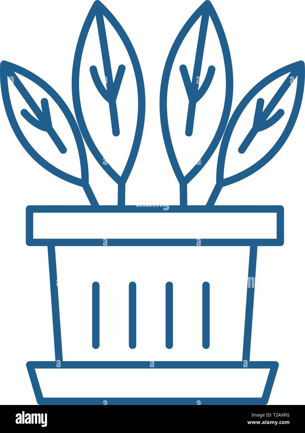 Indoor plant line icon concept. Indoor plant flat vector symbol, sign ...