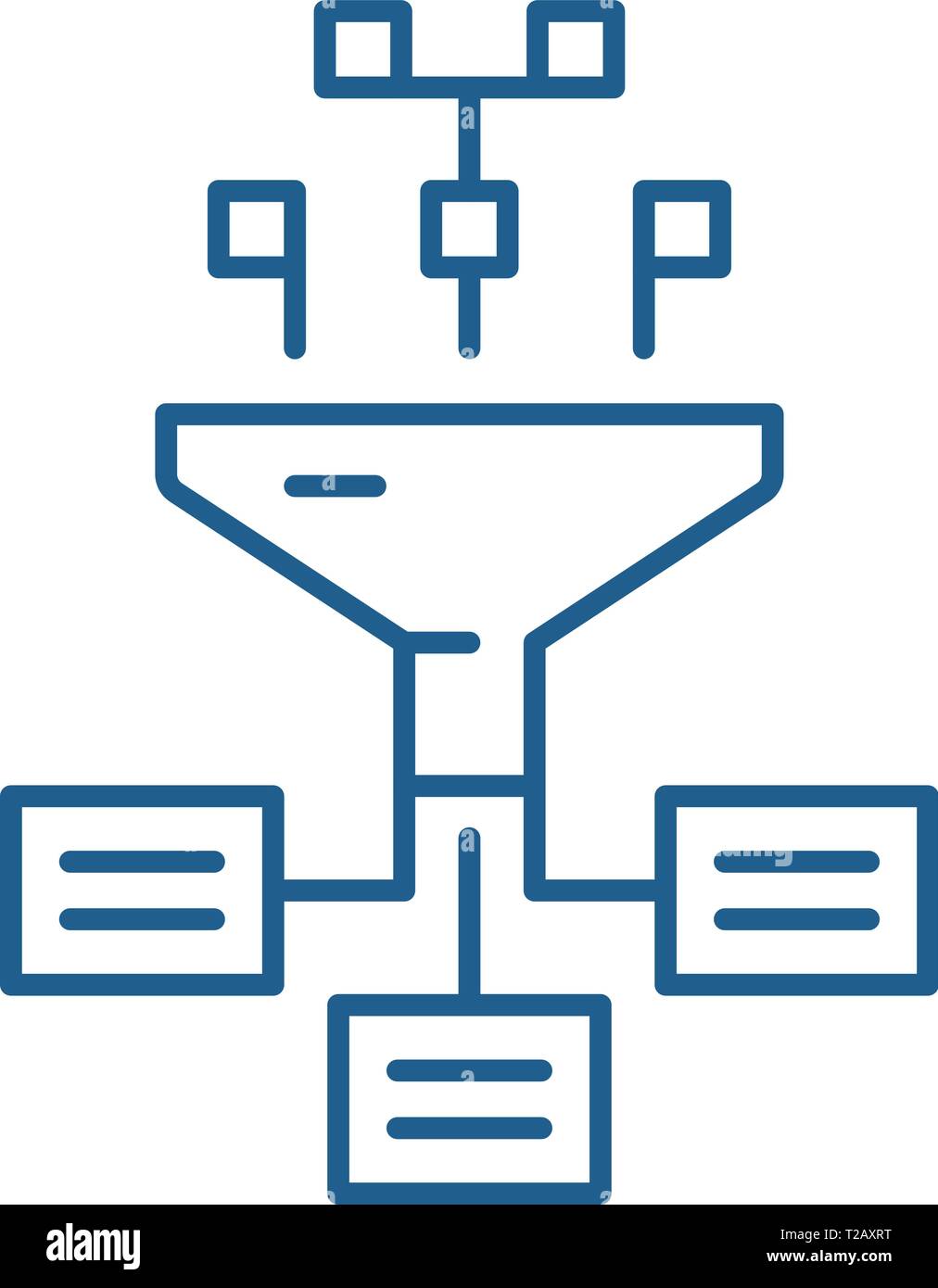 Information processes line icon concept. Information processes flat ...