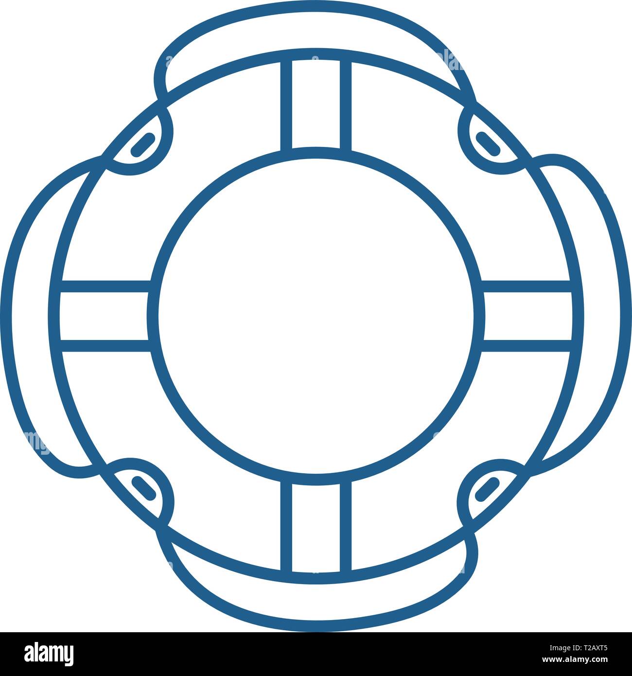 Insuarance lifebuoy line icon concept. Insuarance lifebuoy flat vector ...