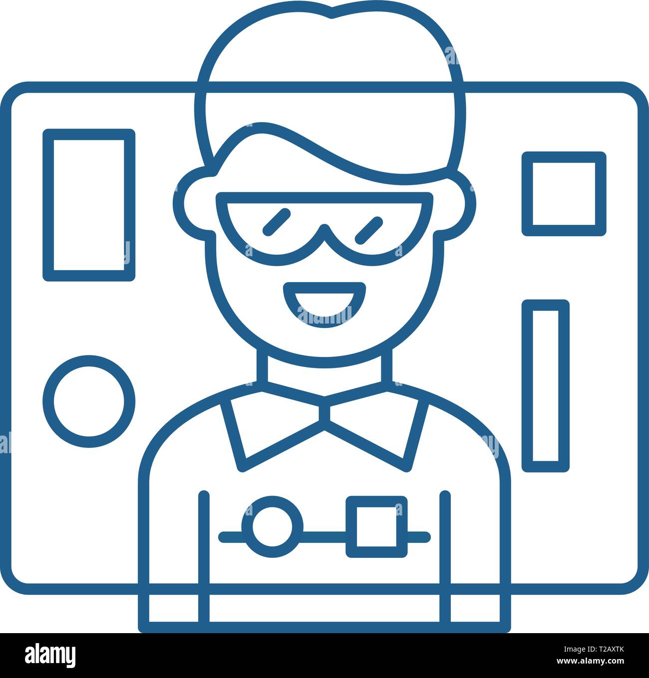 Interface design line icon concept. Interface design flat vector symbol ...