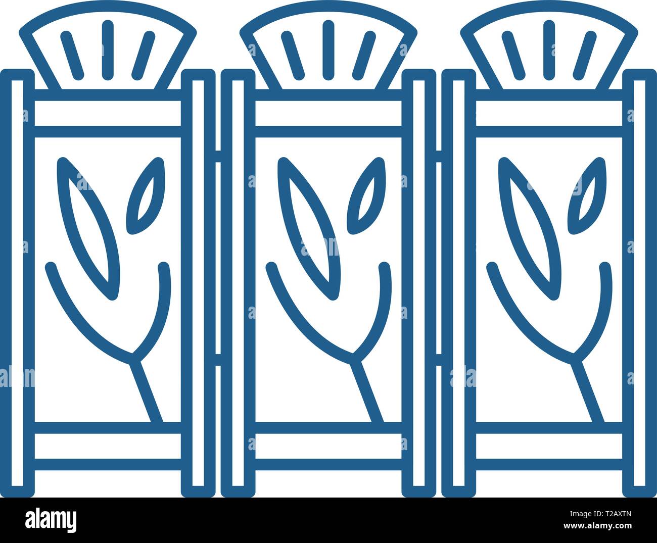 Interior partitions line icon concept. Interior partitions flat vector ...