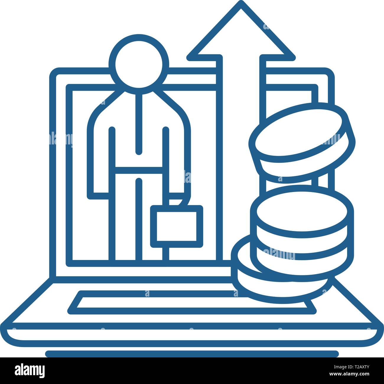 Internal marketing line icon concept. Internal marketing flat vector ...