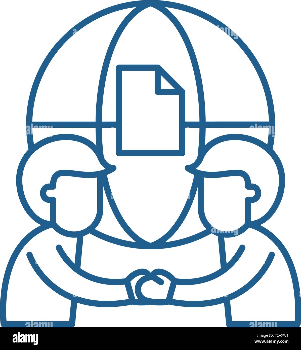 International partnership line icon concept. International partnership ...