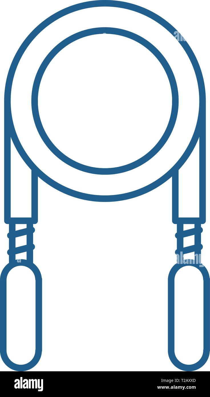 Jump rope line icon concept. Jump rope flat vector symbol, sign ...