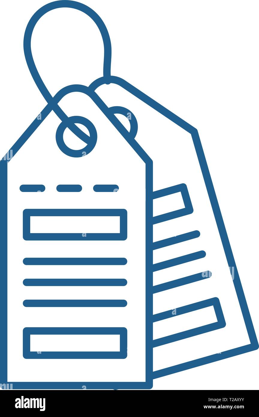 Labels line icon concept. Labels flat vector symbol, sign, outline ...