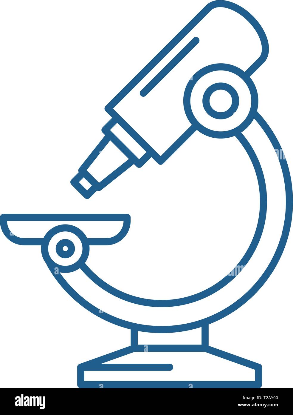 Laboratory microscope line icon concept. Laboratory microscope flat ...