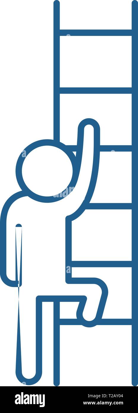 Ladder of opportunity line icon concept. Ladder of opportunity flat ...