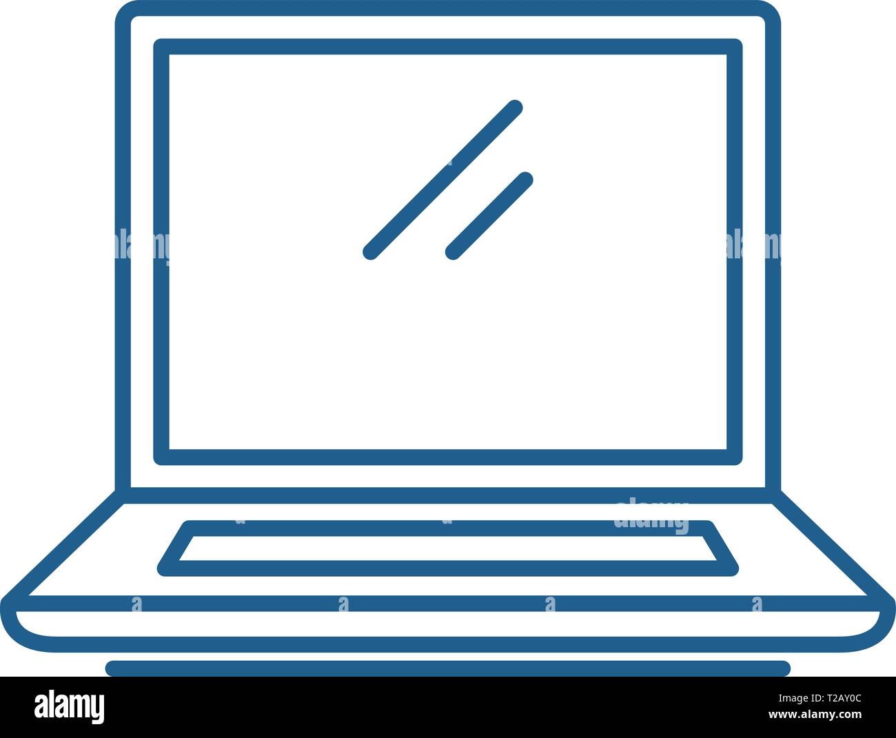 Laptop line icon concept. Laptop flat vector symbol, sign, outline ...