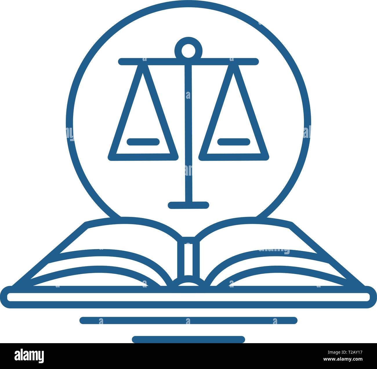 Legal code line icon concept. Legal code flat vector symbol, sign ...