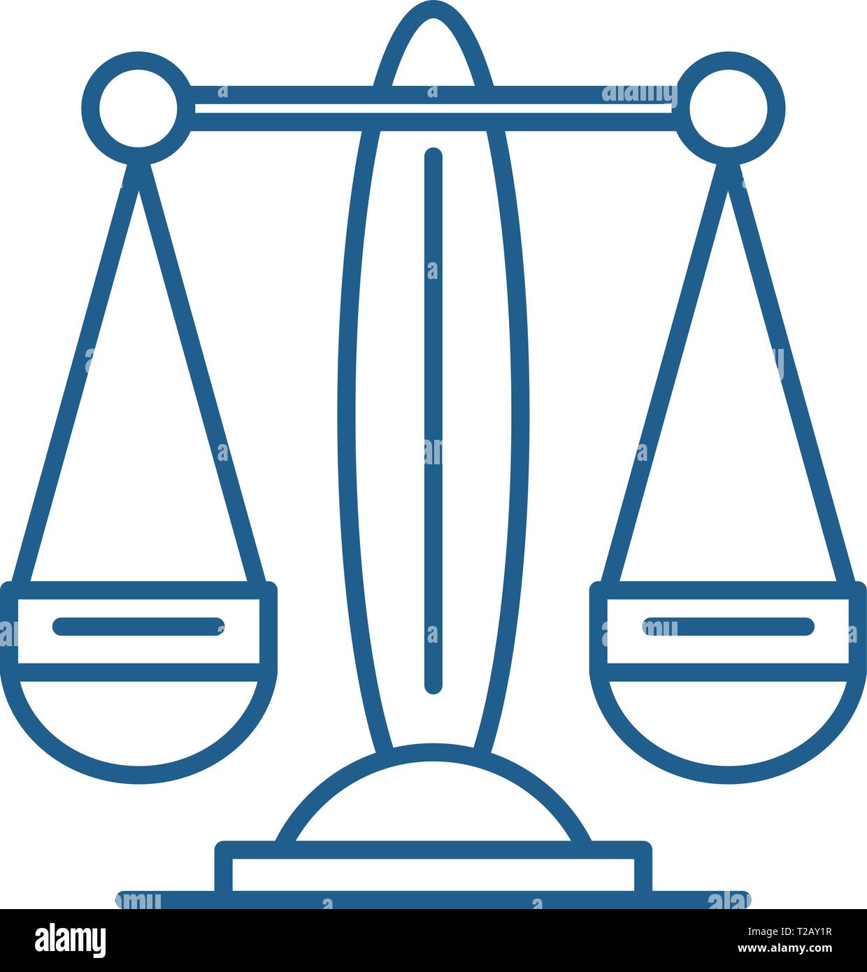 Libra, the zodiac sign line icon concept. Libra, the zodiac sign flat ...