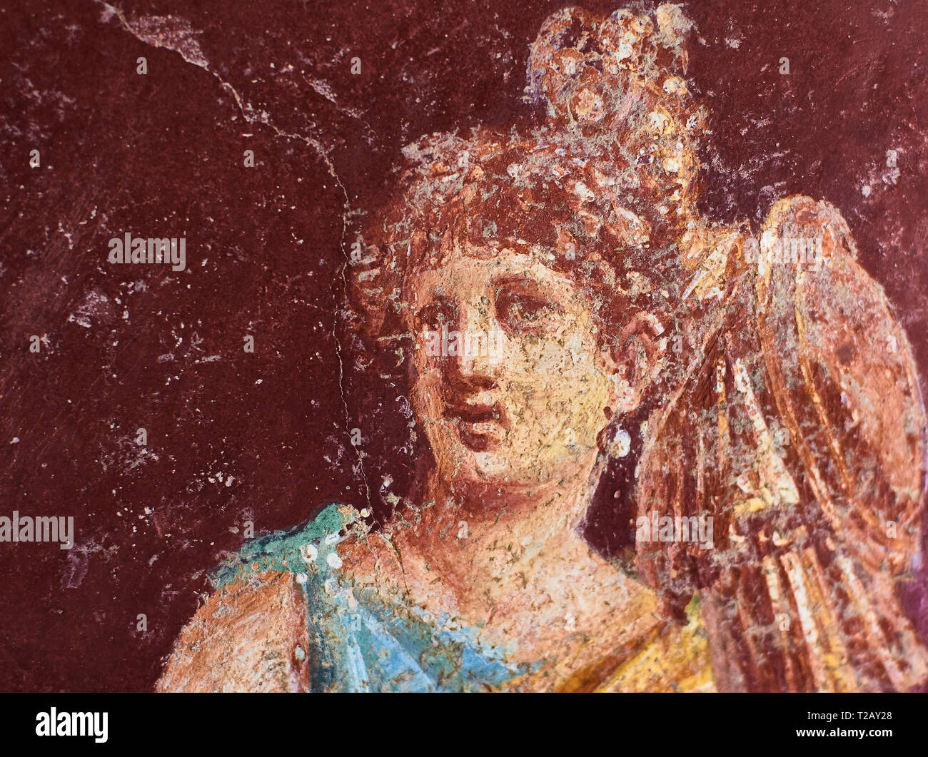 Figure of a woman painted in a Fresco in a Domus of Pompeii, the ...