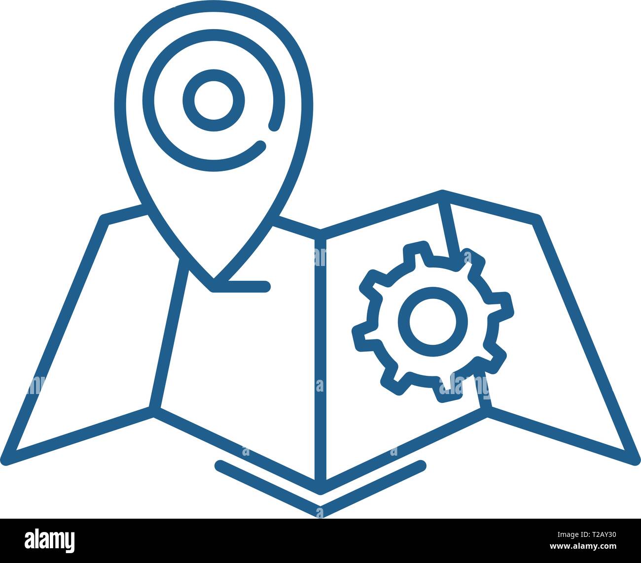 Logistics line icon concept. Logistics flat vector symbol, sign ...