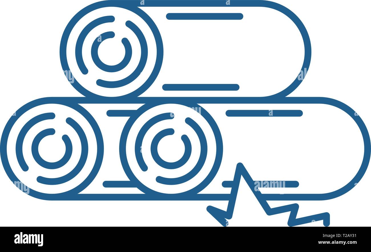 Logs line icon concept. Logs flat vector symbol, sign, outline ...