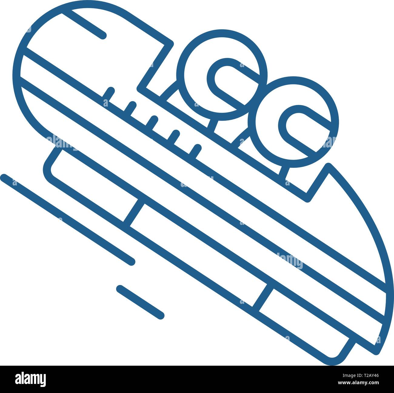 Luge line icon concept. Luge flat vector symbol, sign, outline ...