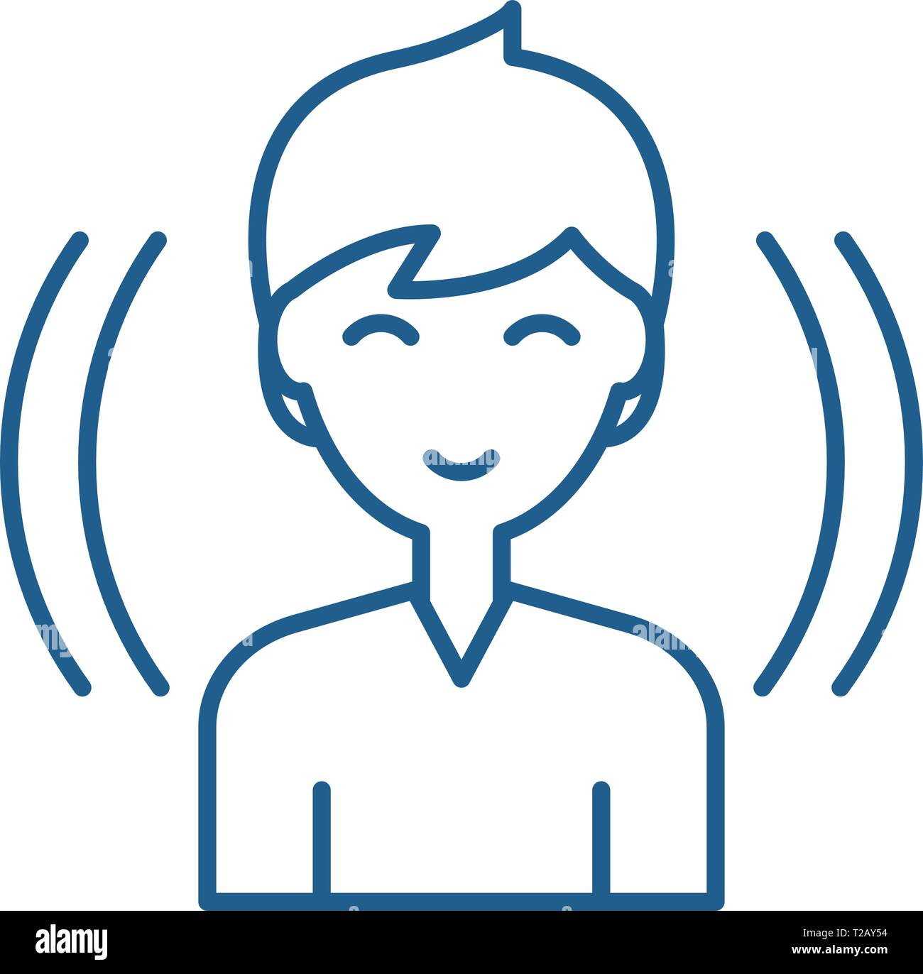 Male user line icon concept. Male user flat vector symbol, sign ...