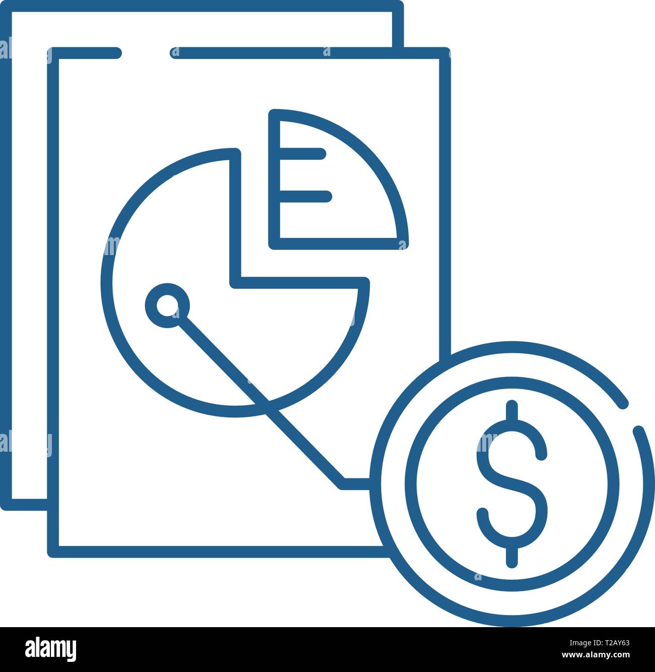 Market share line icon concept. Market share flat vector symbol, sign ...